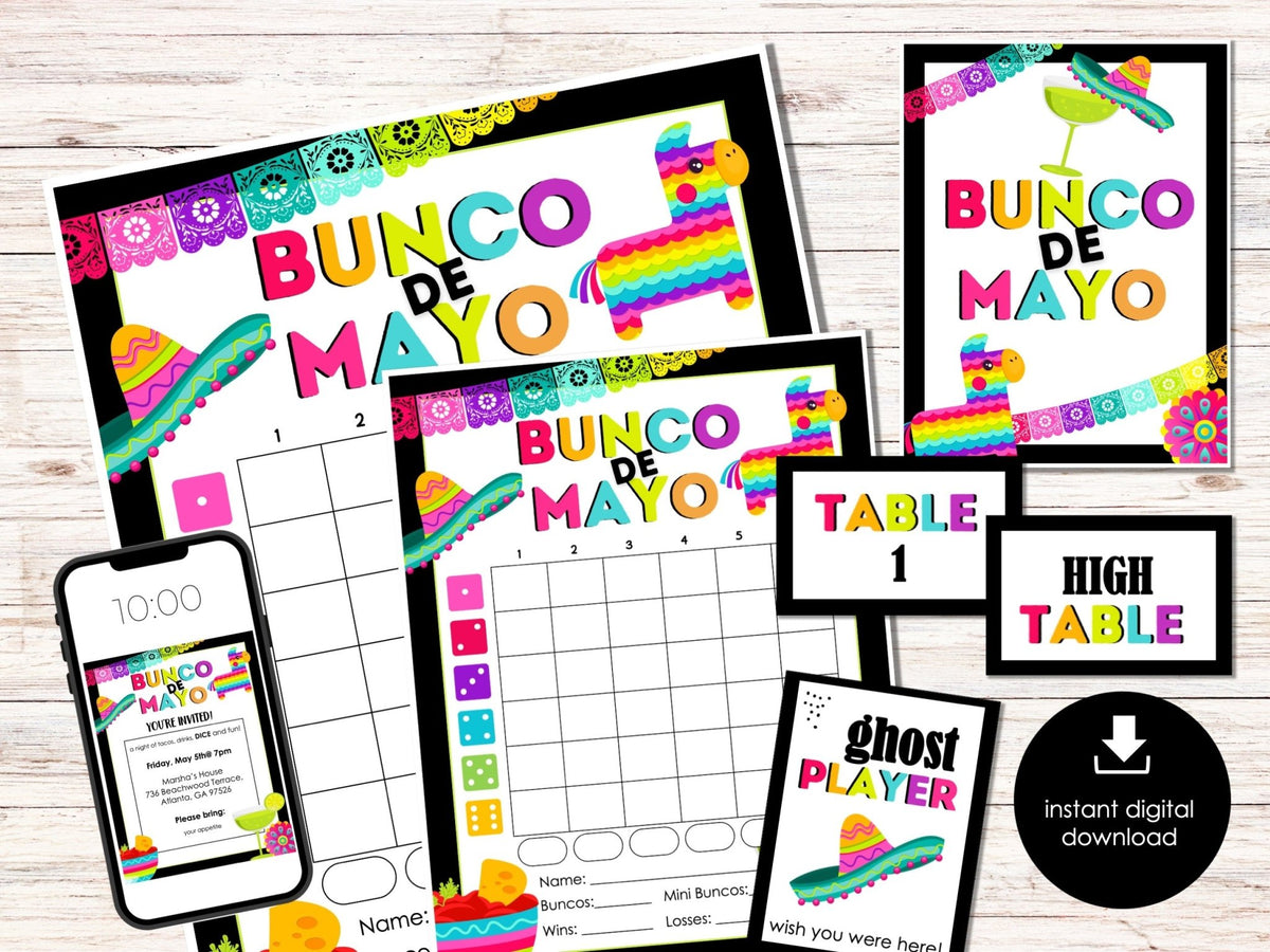 Cinco De Mayo Bunco Printable Score Cards & Party Kits – Before The Party