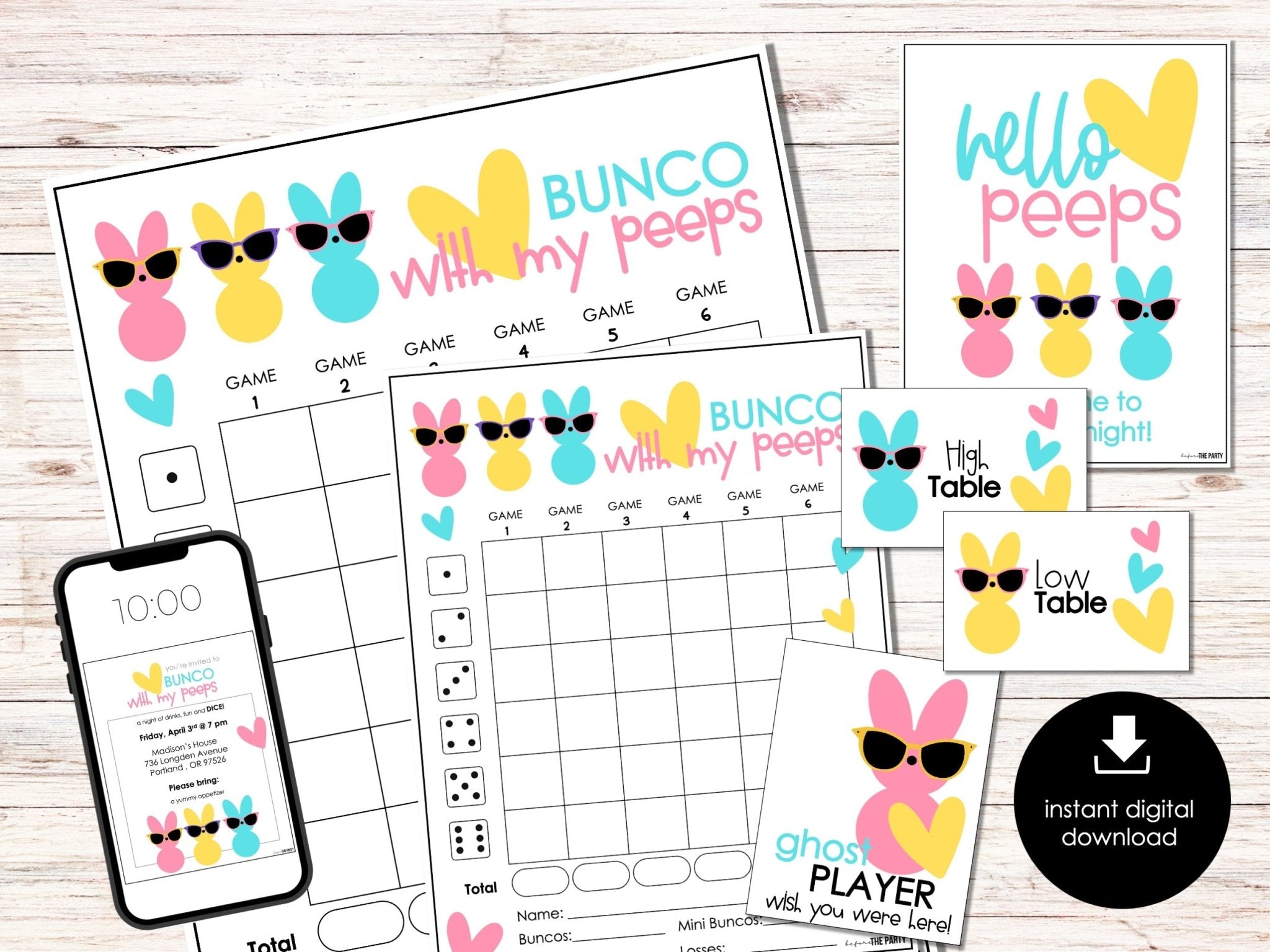 Easter Bunco Party Printables - Print at Home Score Sheets – Before The ...