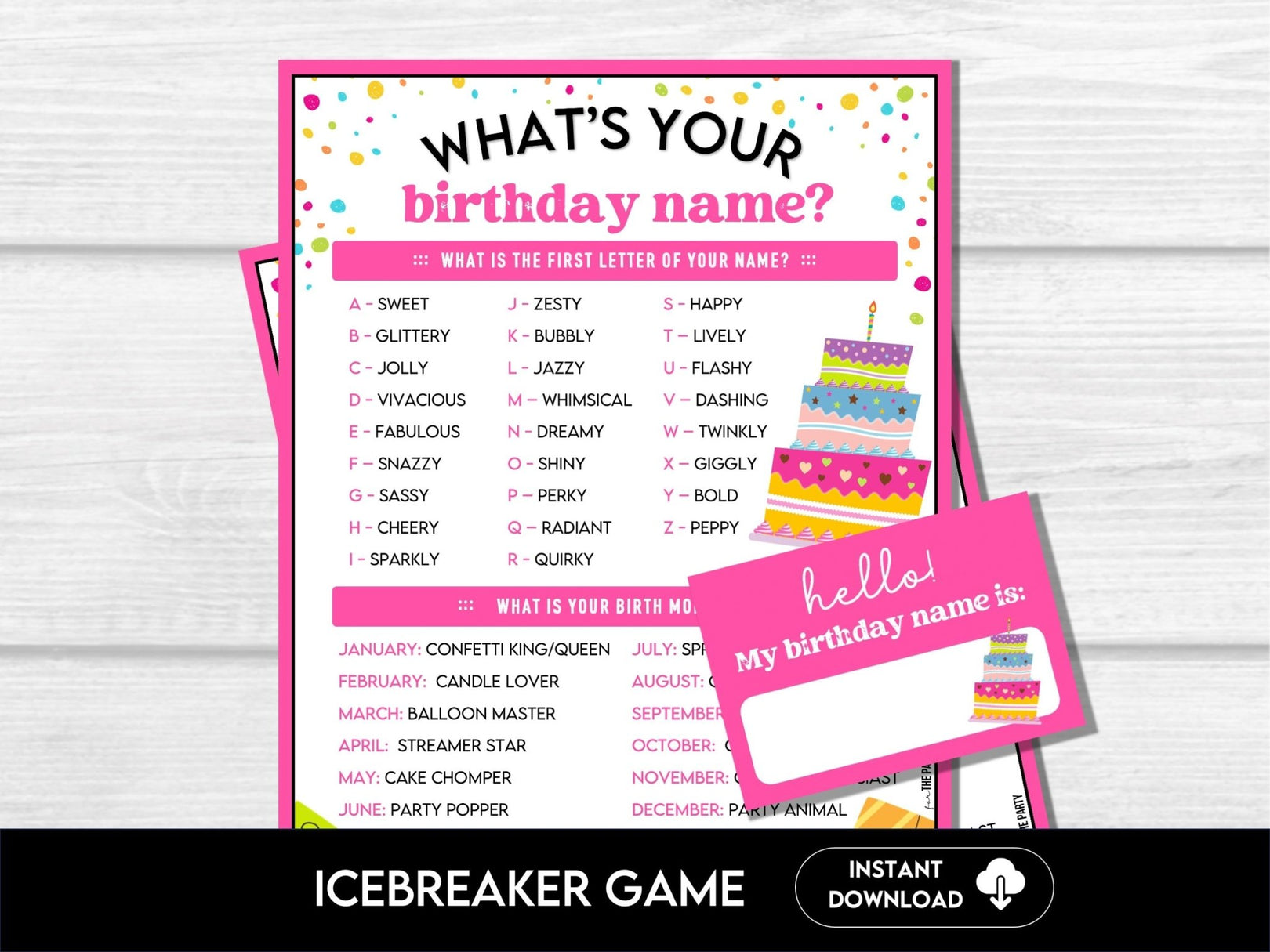 Printable Birthday Name Game for All Ages – Before The Party