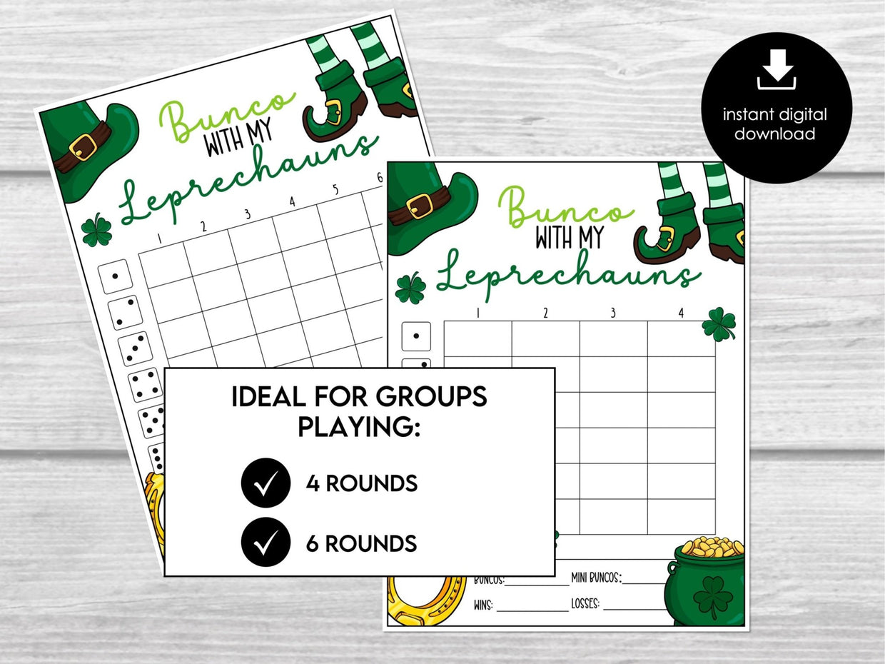 Leprechaun Bunco Score Sheets for St. Patrick's Day – Before The Party