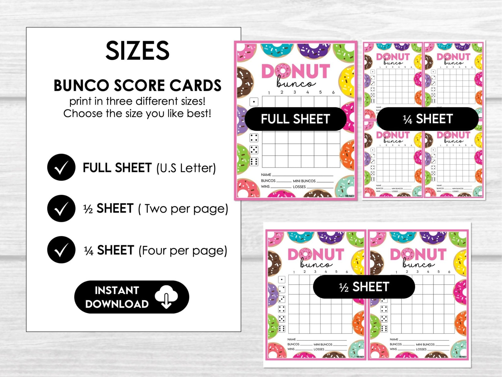 Pink & Orange Dunkin Donuts-Inspired Bunco Party Printables – Before ...