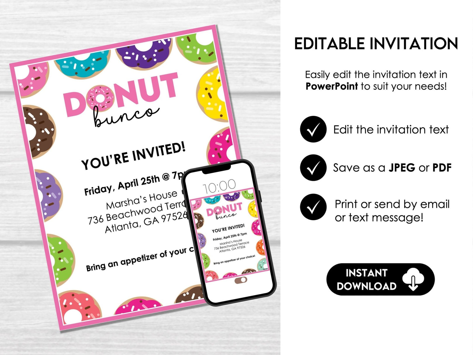 Pink & Orange Dunkin Donuts-Inspired Bunco Party Printables – Before ...