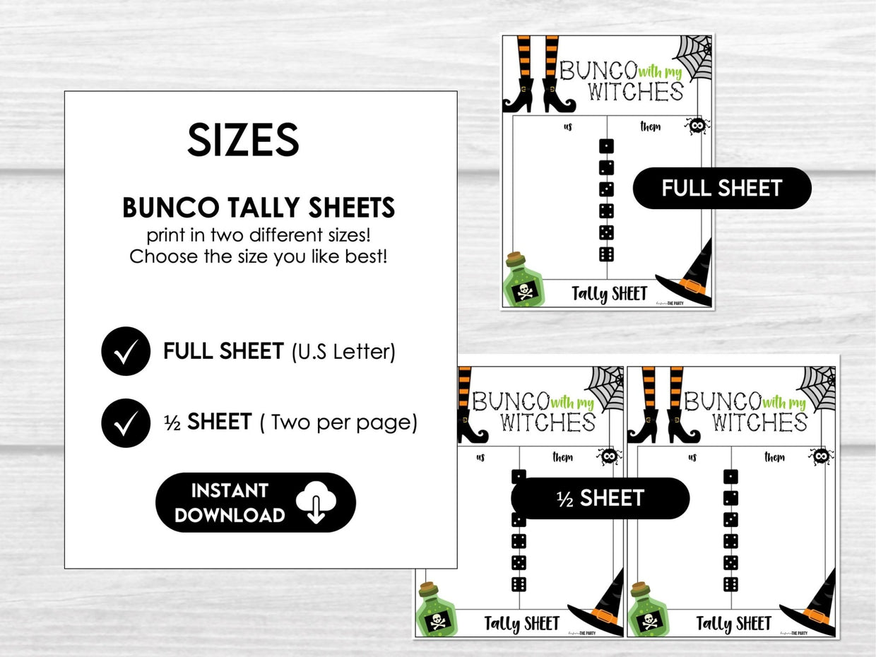 Halloween Bunco Score Cards & Sheets for October Fun – Before The Party