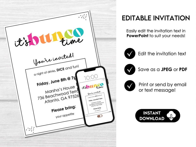 It's Bunco Time – Modern Printable Bunco Party Set – Before The Party