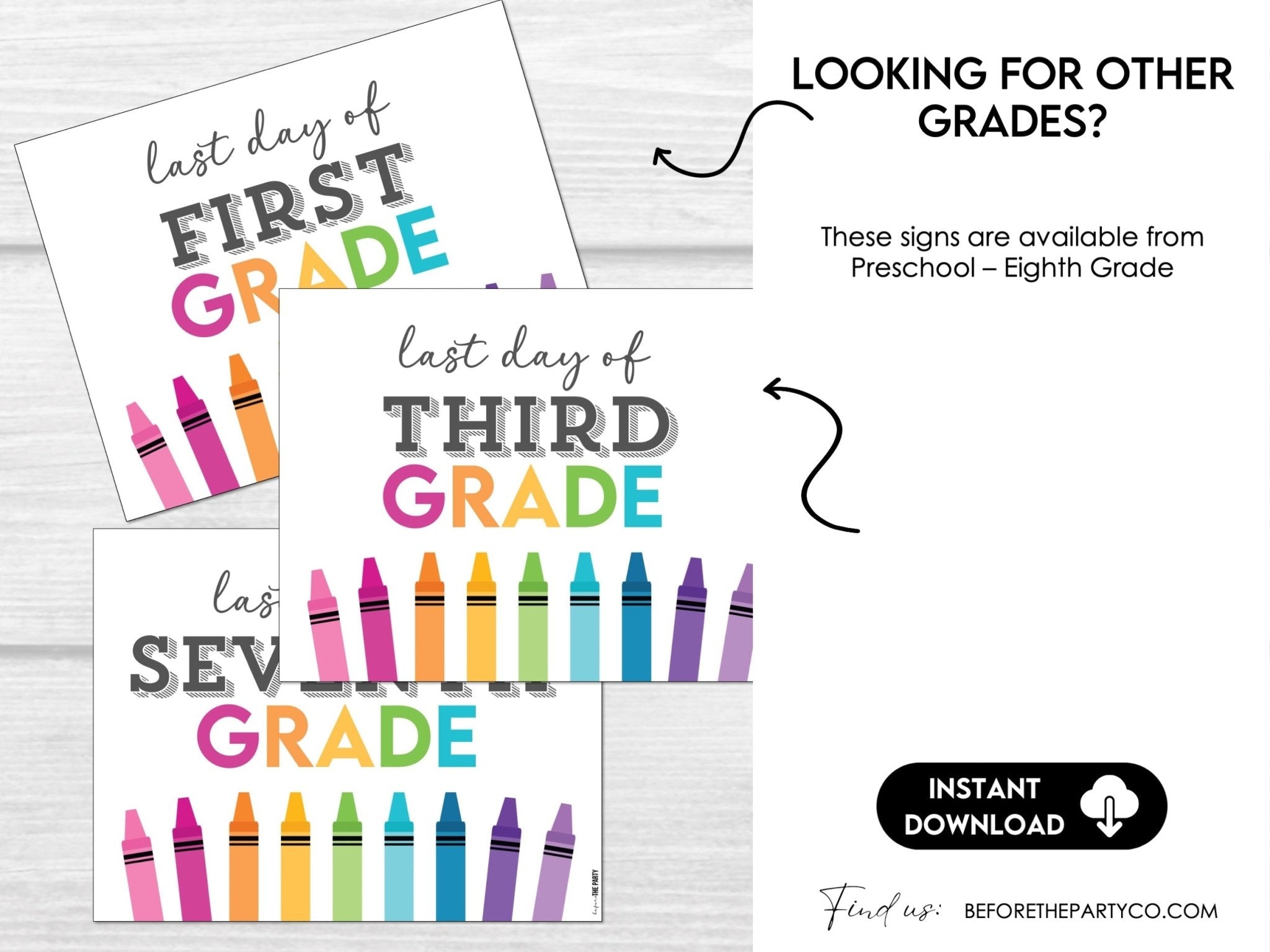 Last Day of Second Grade Sign, End of the Year School Signs for 2nd Gr ...