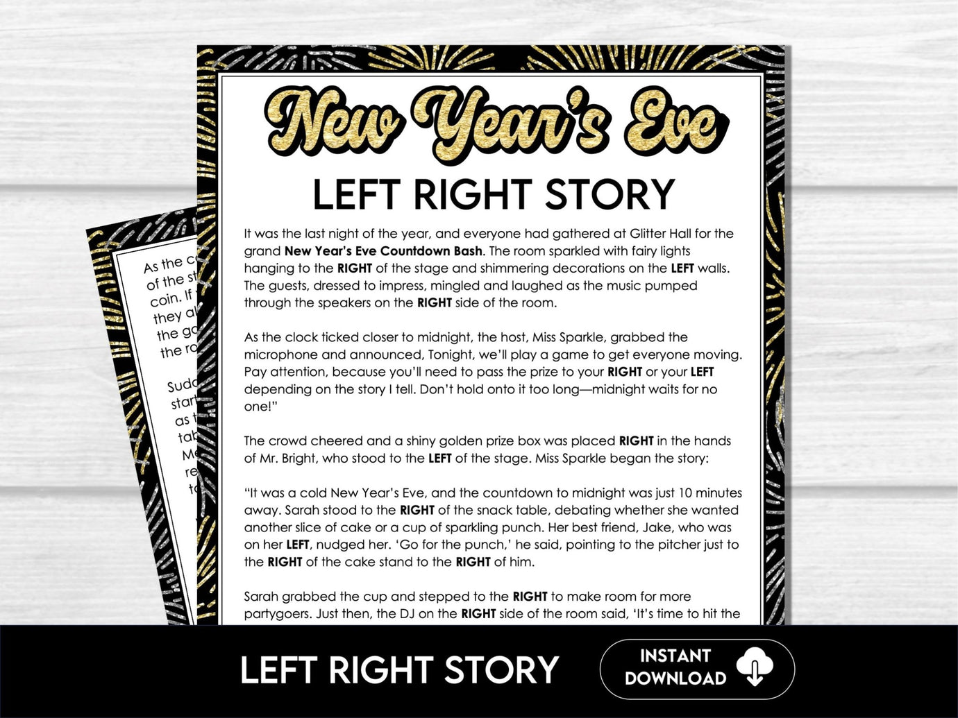 New Year's Left Right Game Fun Activity Pack – Before The Party