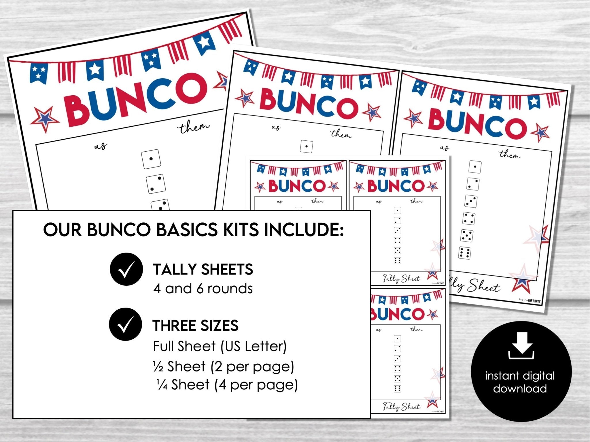 Patriotic USA Bunco Set – Before The Party