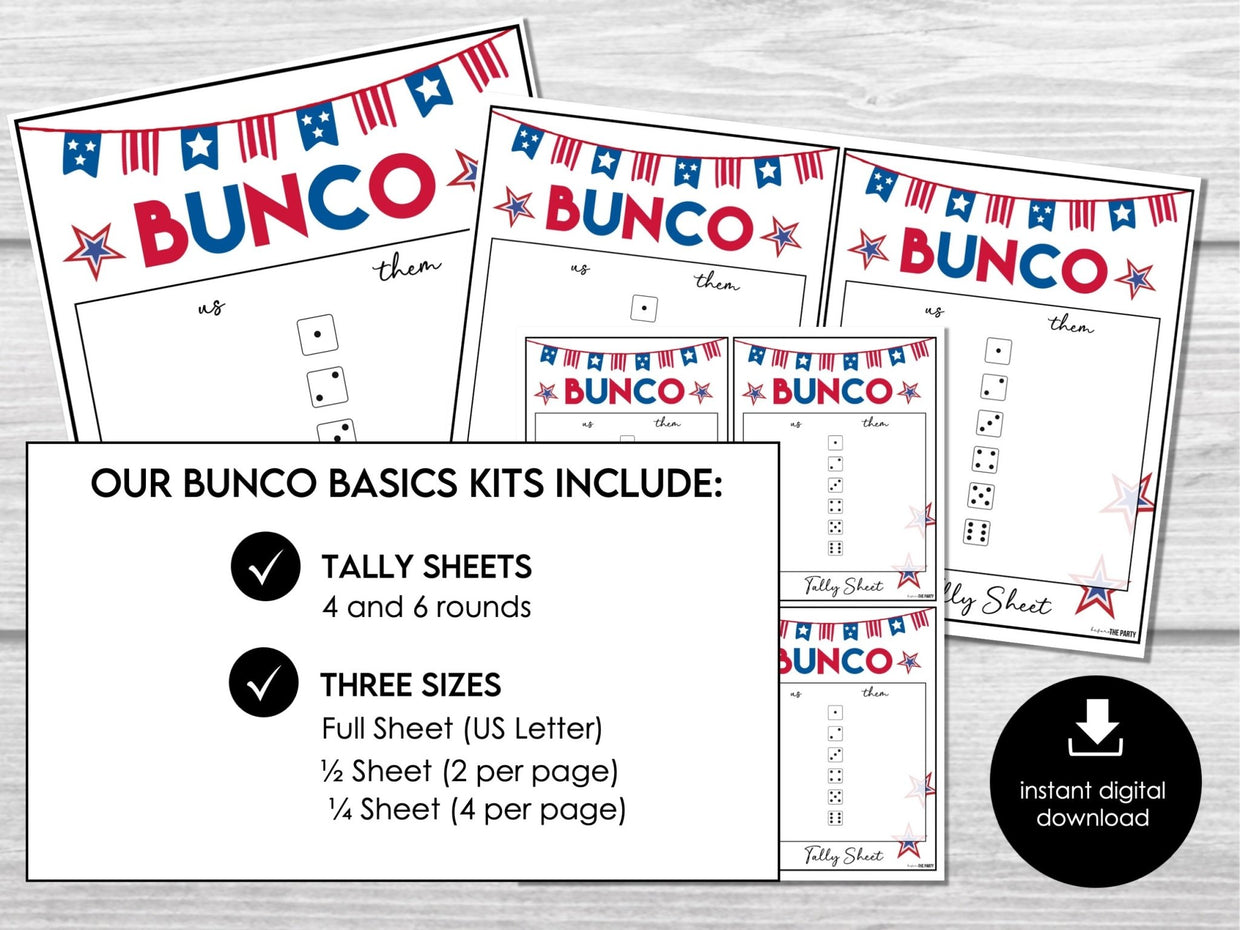 Patriotic USA Bunco Set - Labor Day Bunco, 4th of July Bunco – Before ...