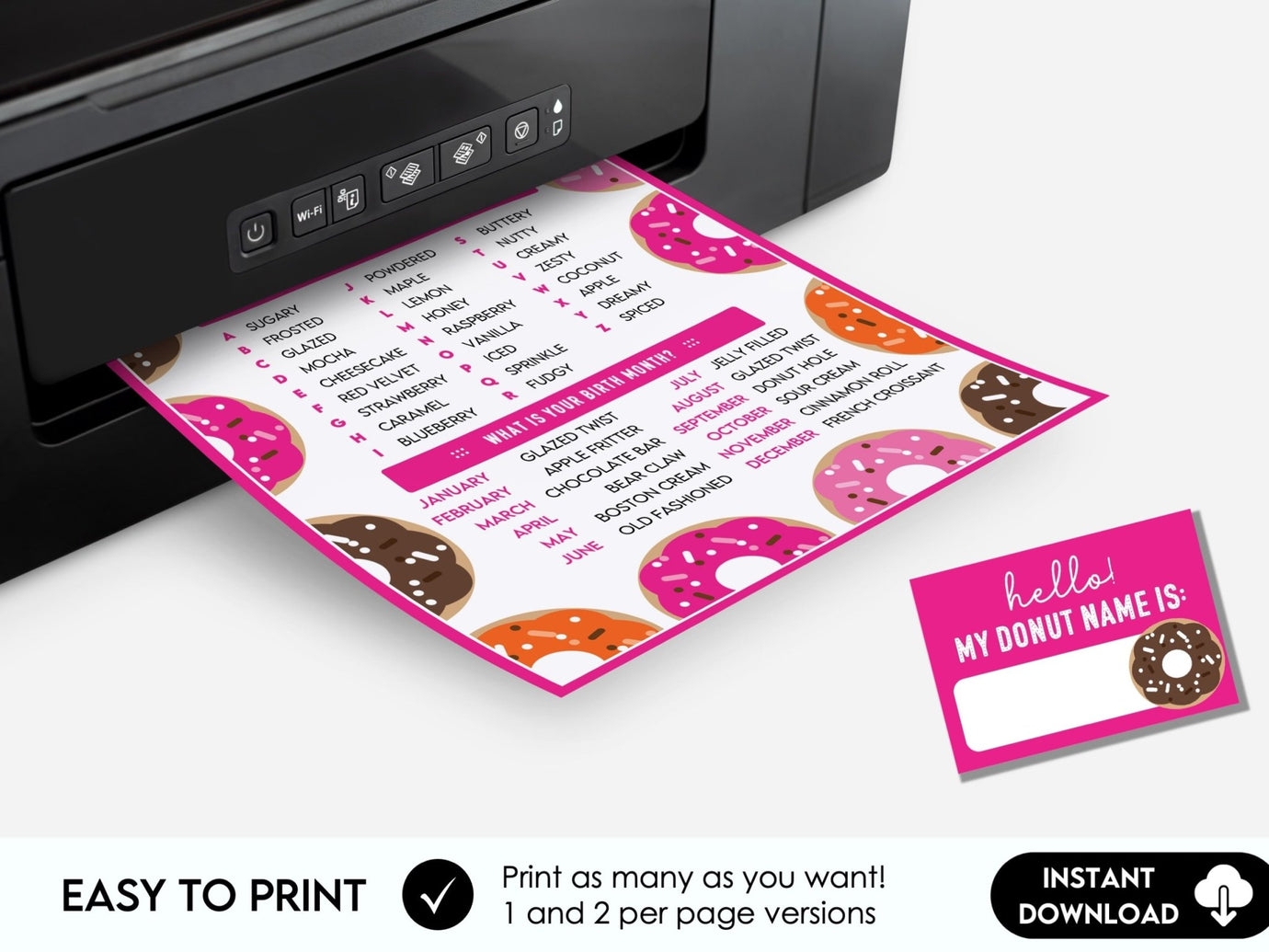 Donut Name Generator Game with Name Tags - Fun Icebreaker – Before The ...