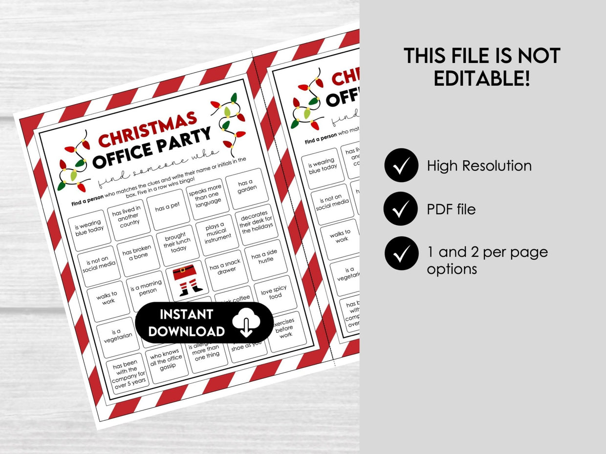 Christmas Office Party Icebreaker | Find Someone Who – Before The Party