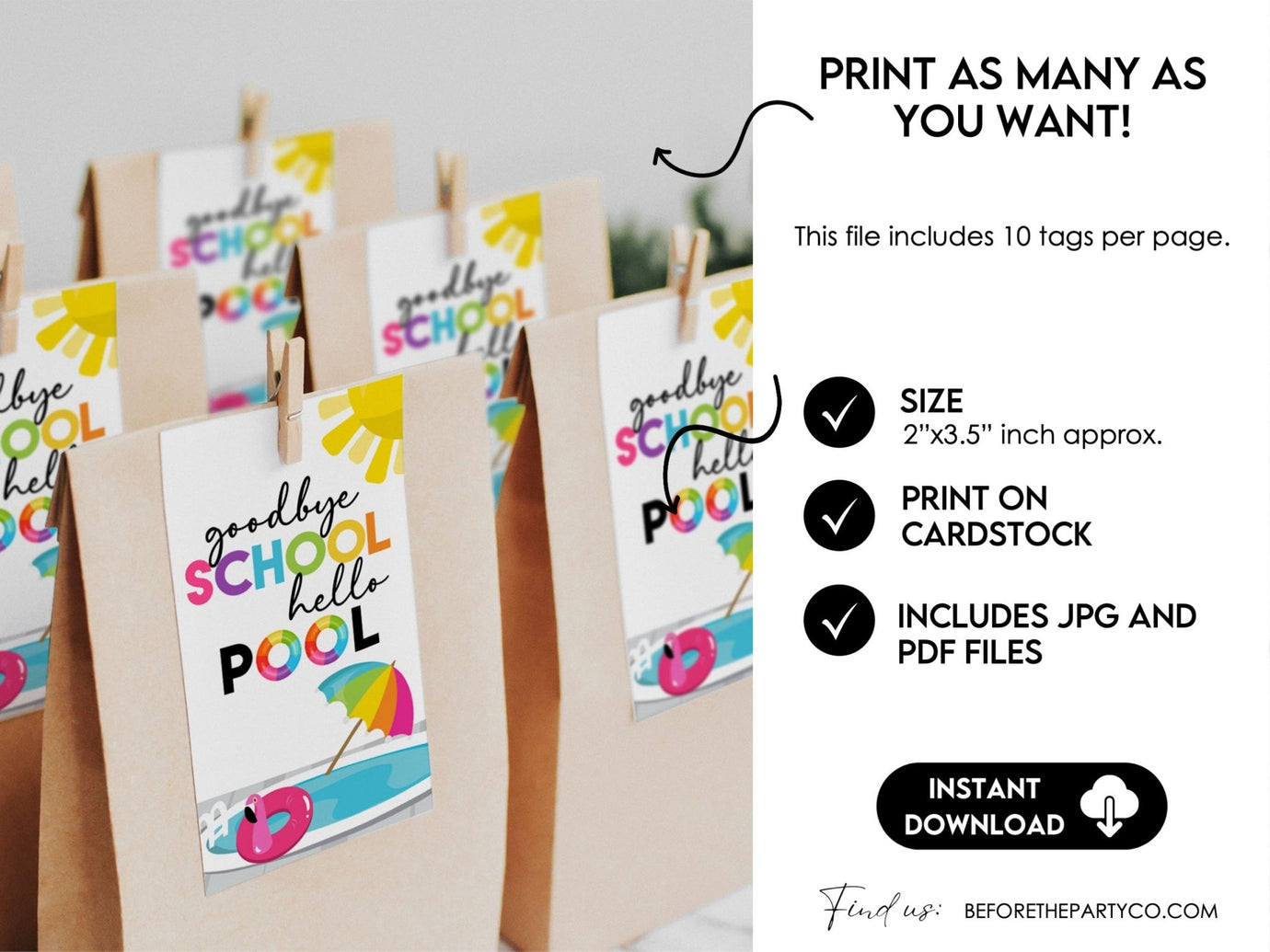 Printable Summer End Of School Year Class Gift Tag – Before The Party