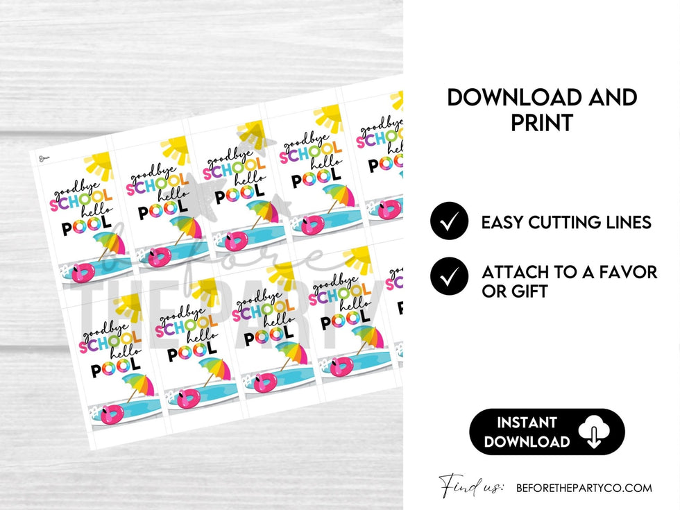 Printable Summer End Of School Year Class Gift Tag – Before The Party