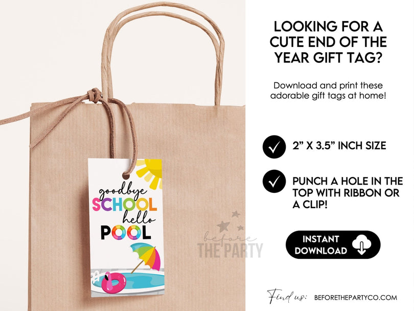 Printable Summer End Of School Year Class Gift Tag – Before The Party