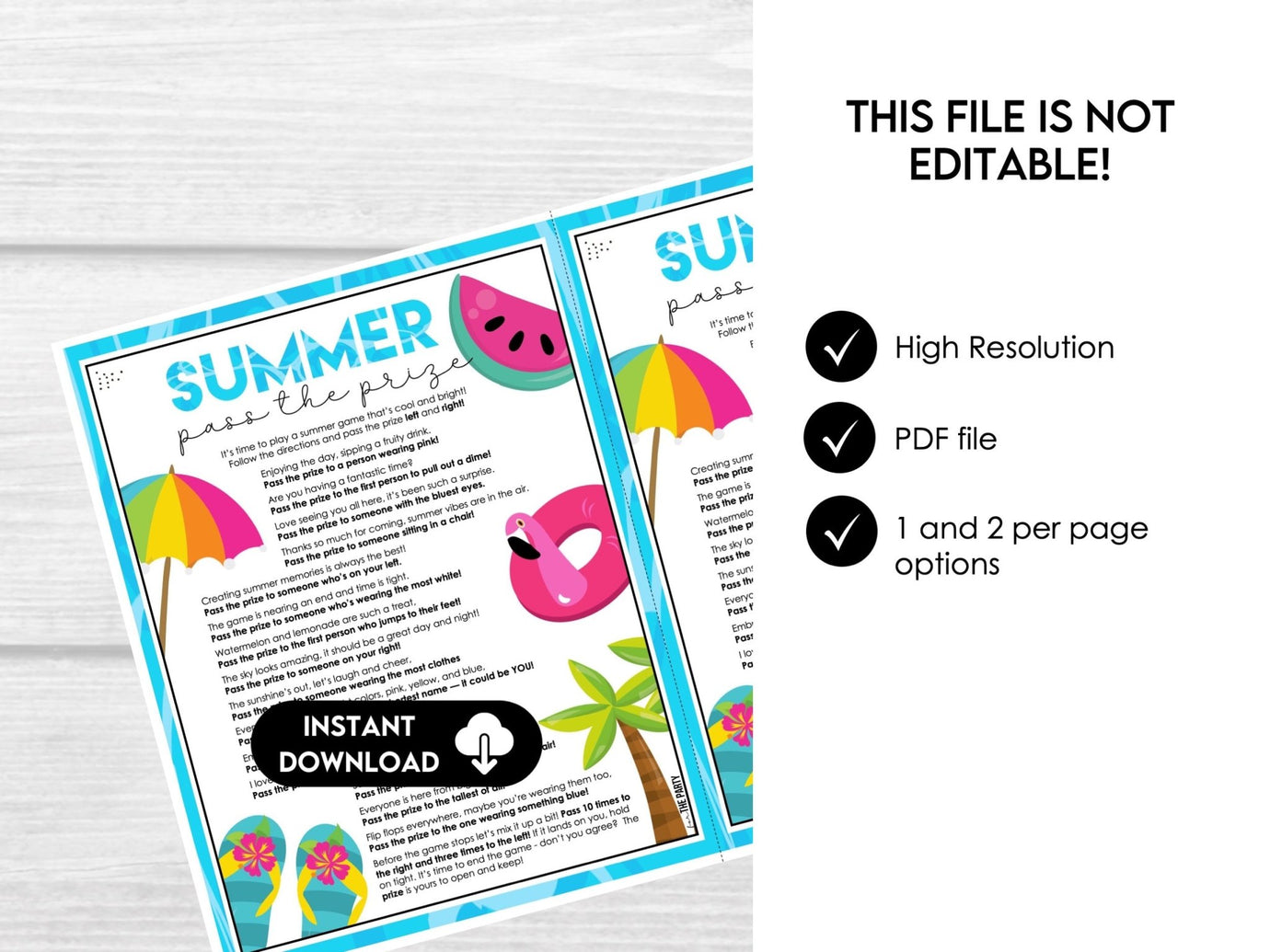 Summer Pass The Prize Party Game - Fun Summer Present Game – Before The ...