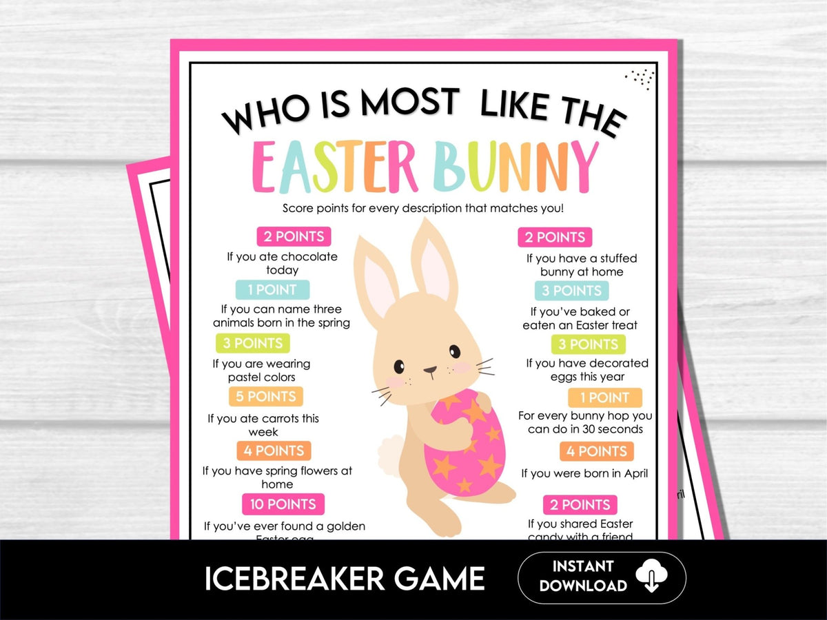 Who is most like the Easter Bunny? Party Icebreaker Game – Before The Party
