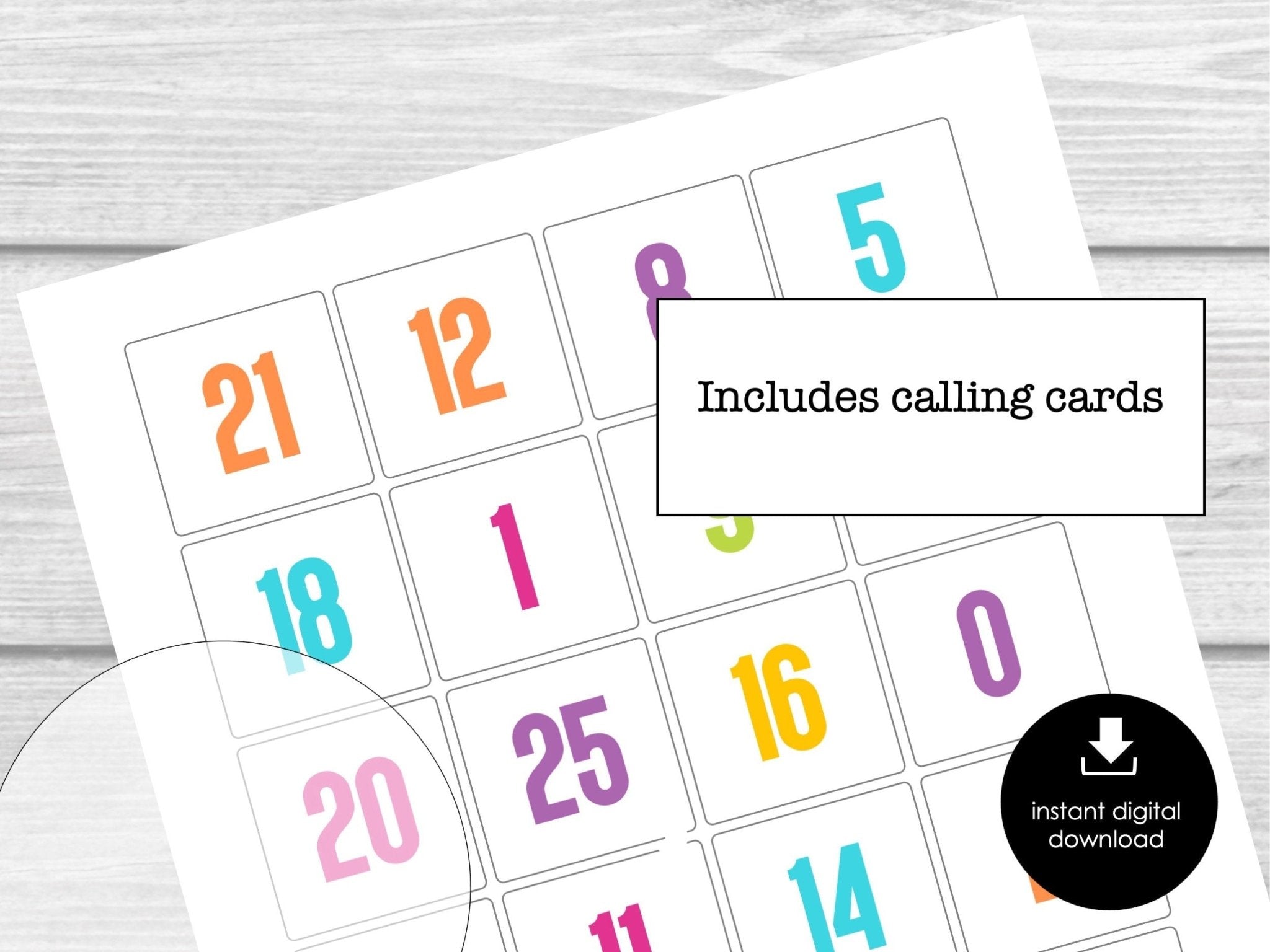 Birthday Bingo Party Game for Kids, Numbers 0-25 Bingo Game, Happy Bir ...