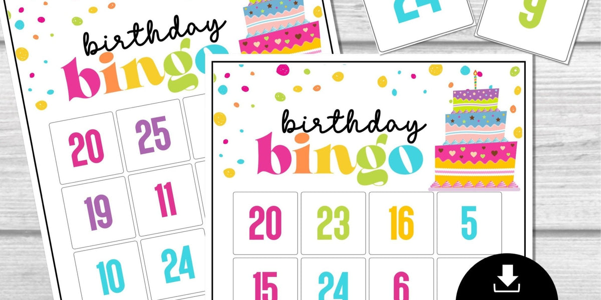 Birthday Bingo Party Game for Kids, Numbers 0-25 Bingo Game, Happy Bir ...