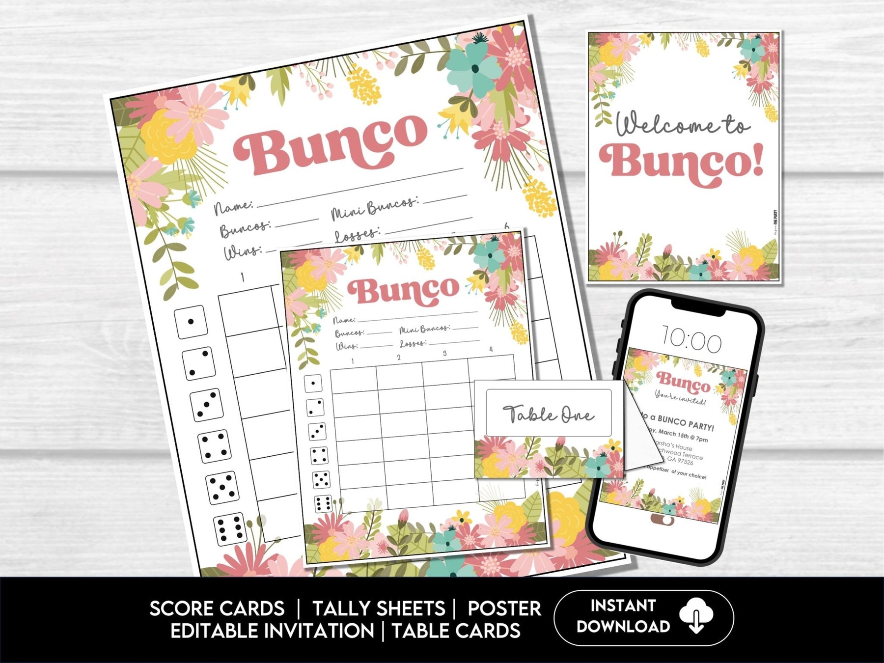 Spring Theme Bunco Sets – Before The Party