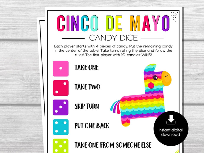 Cinco De Mayo Candy Dice Game - Fun Fiesta Party Activity – Before The ...