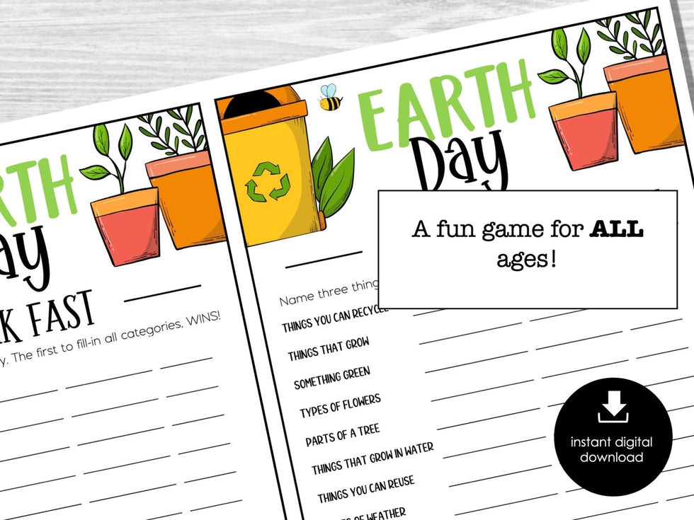 Earth Day Think Fast Game | Printable Word Activity – Before The Party