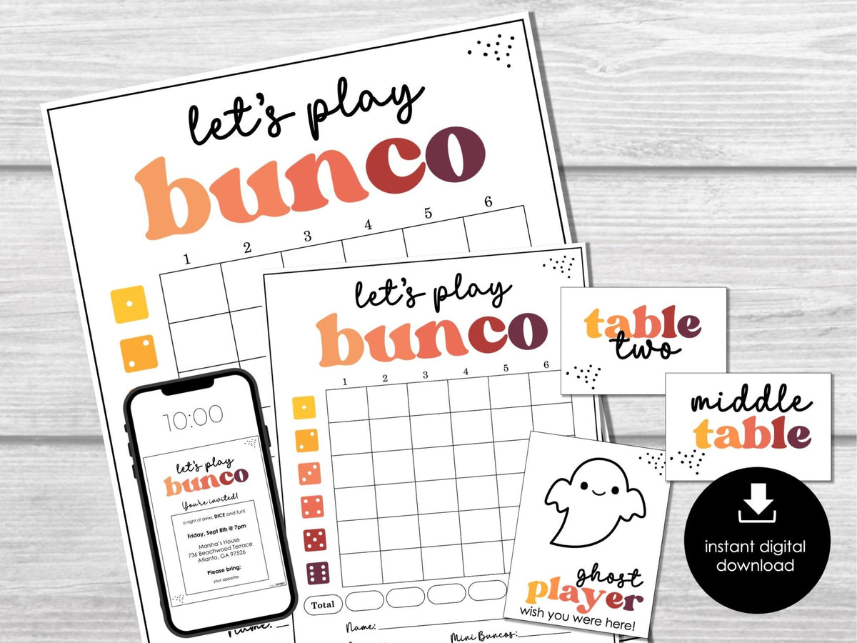 Halloween Bunco Score Sheets - Printable Bunko Night Tally Sheets ...