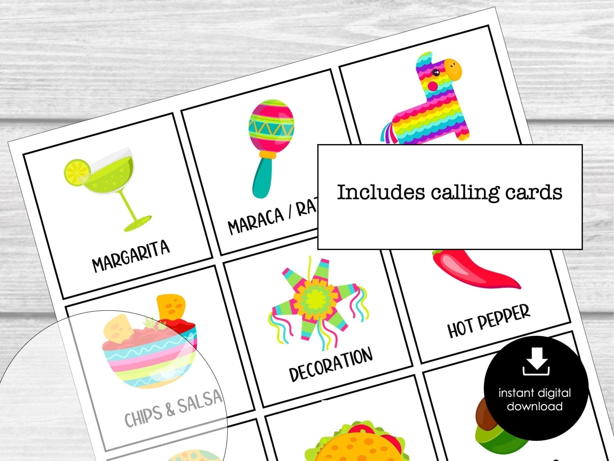 Fiesta Bingo Party Game Printable, Cinco De Mayo Bingo Game, Mexican F ...