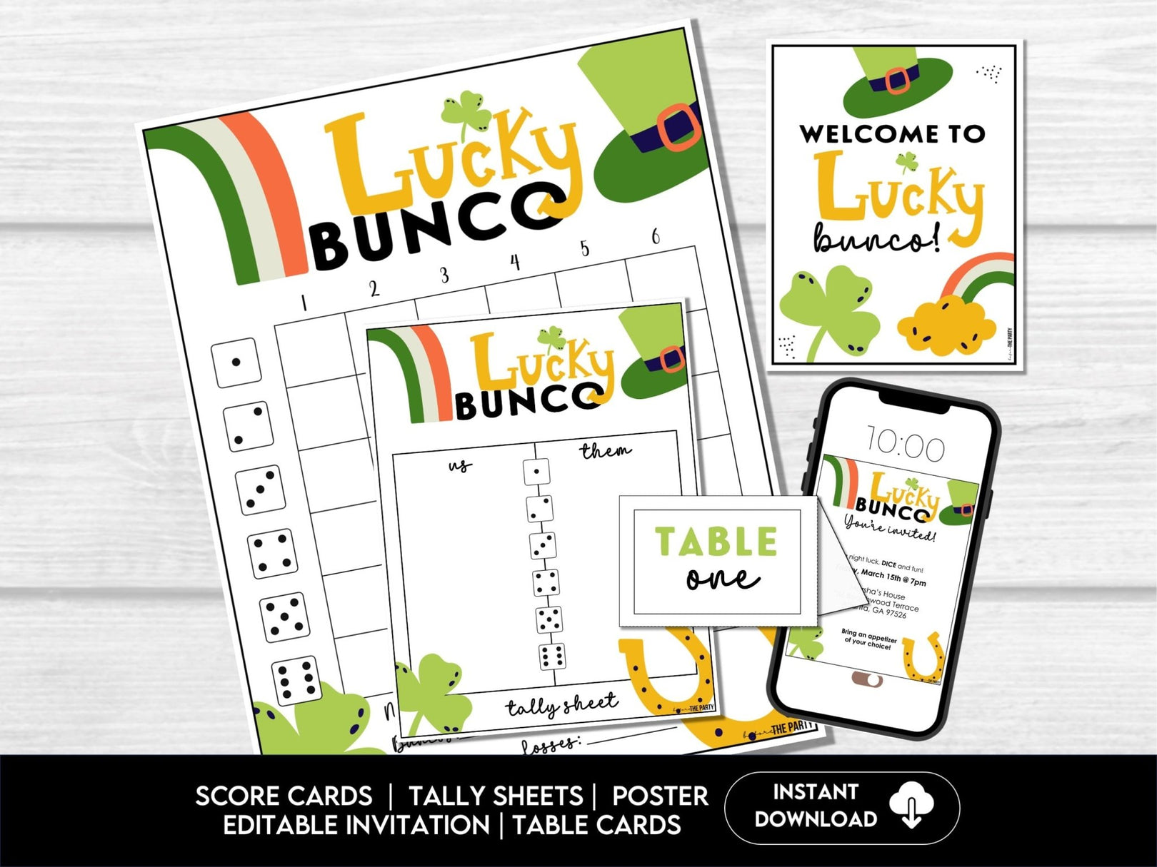 Leprechaun Lucky Bunco Score Card - Printables – Before The Party