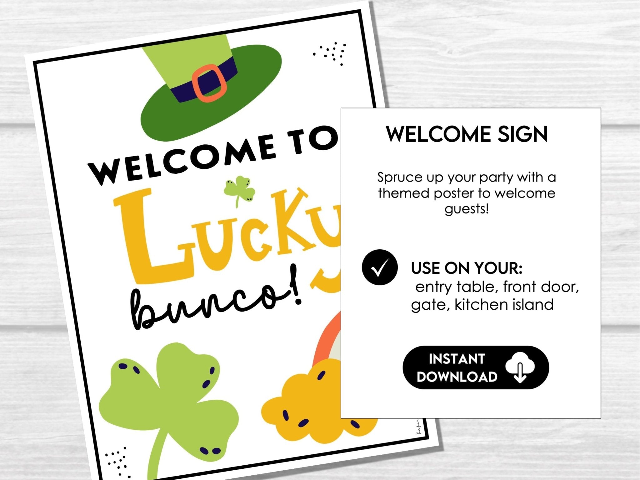 Leprechaun Lucky Bunco Score Card Printables - Tally Sheets and Invita ...