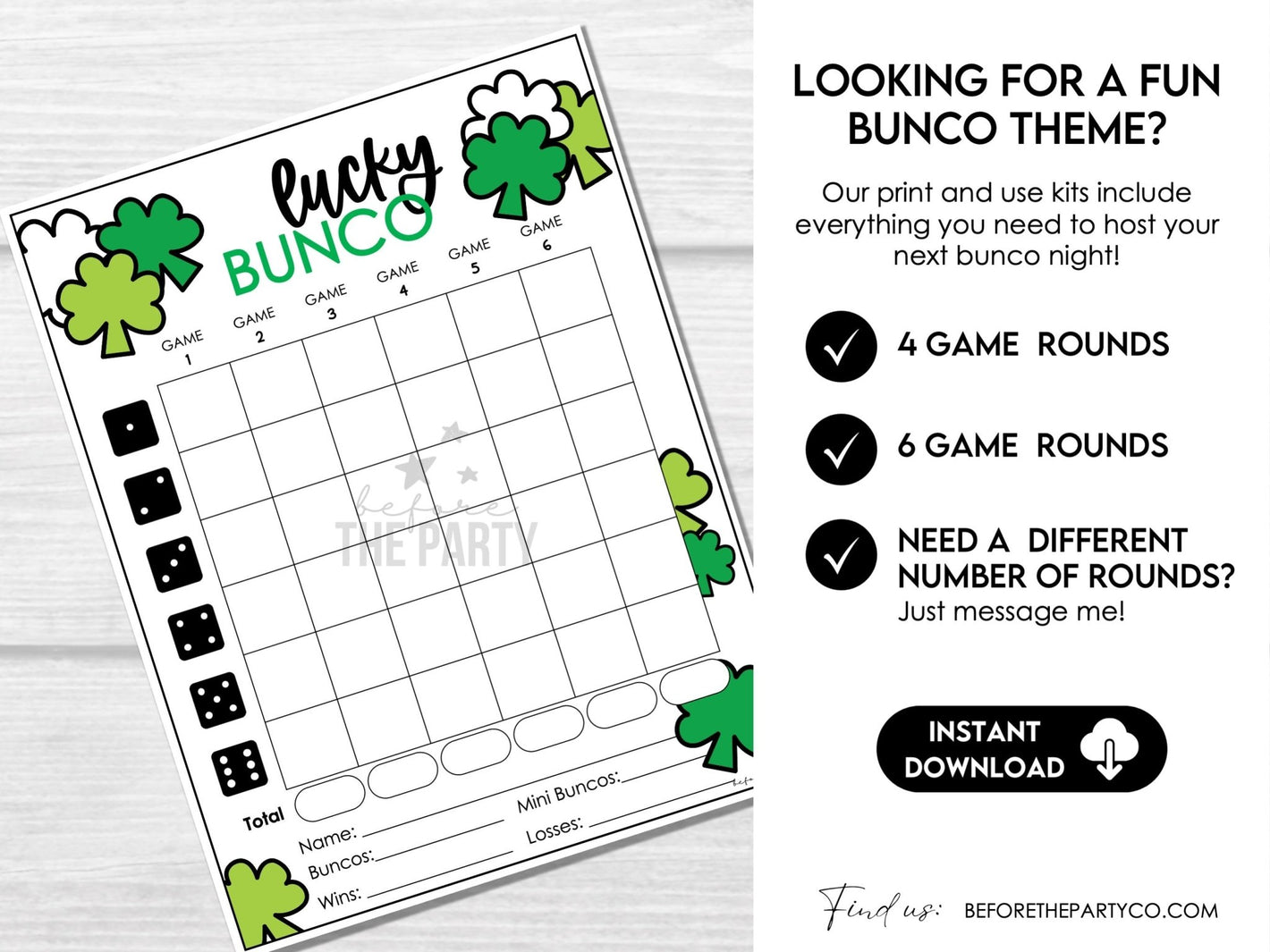 St. Patrick's Day Printable Bunco Score Sheets – Before The Party