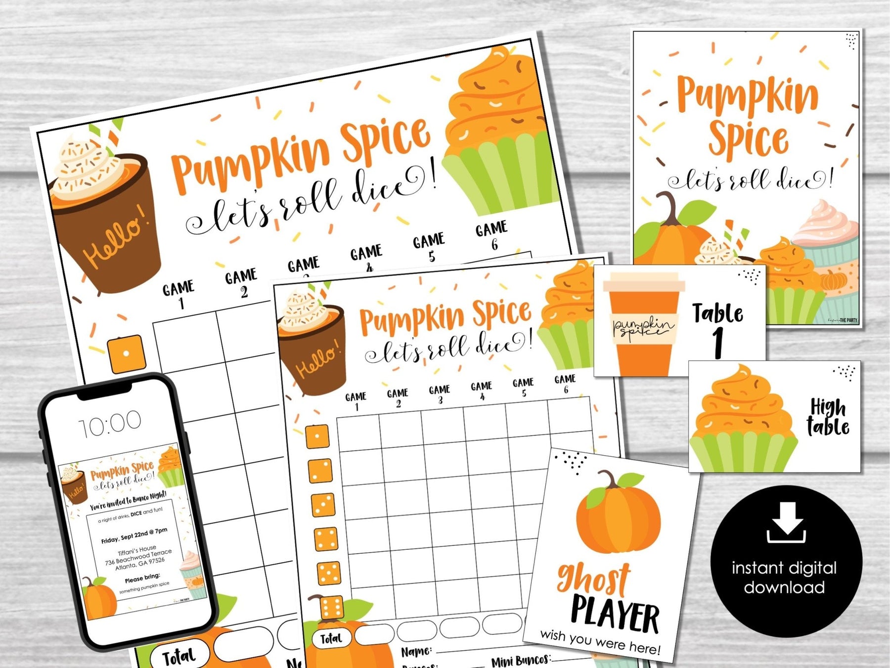 Halloween Bunco Score Sheets - Printable Bunko Night Tally Sheets ...